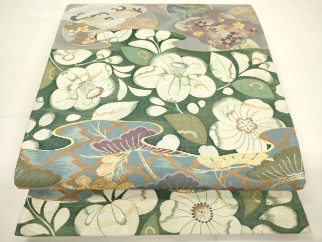 平和屋着物●六通柄袋帯　辻が花　金糸　正絹　逸品　CAAW1724ak