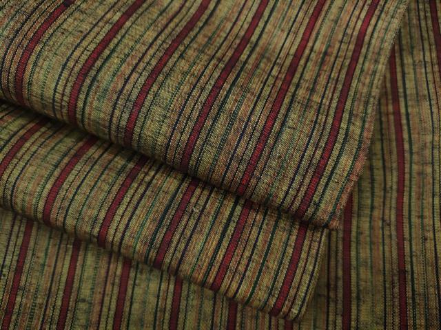 平和屋着物▽上質な紬　単衣　縞　正絹　逸品　CAAW2840ut