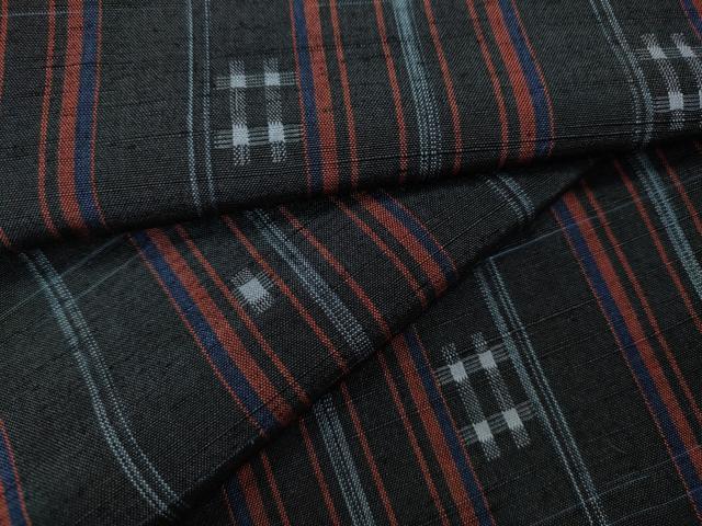 平和屋着物▽上質な紬　単衣　吉祥間道　正絹　逸品　CAAW2841ut