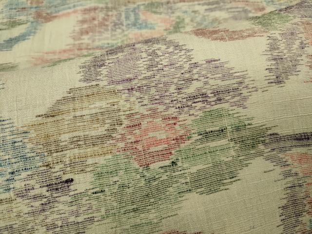 平和屋着物▽上質な紬 単衣 更紗花文 正絹 逸品 CAAW2842utの通販はau