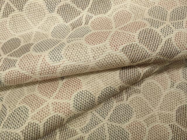 平和屋着物▽上質な紬　単衣　舞花尽くし　正絹　逸品　CAAW2849ut