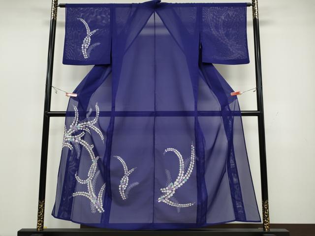 平和屋着物＊夏物　訪問着　絽　蔦の葉文　金彩　洗える着物　CAAW3061ut