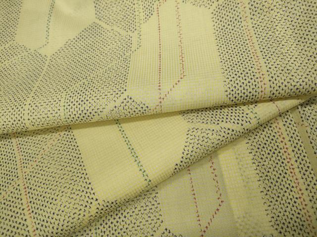 平和屋着物＊夏物　小紋　紗　亀甲吉祥文　洗える着物　CAAW3062ut