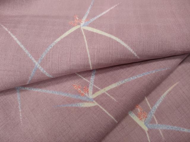 平和屋着物＊夏物　小紋　紗　草花文　洗える着物　CAAW3091ut