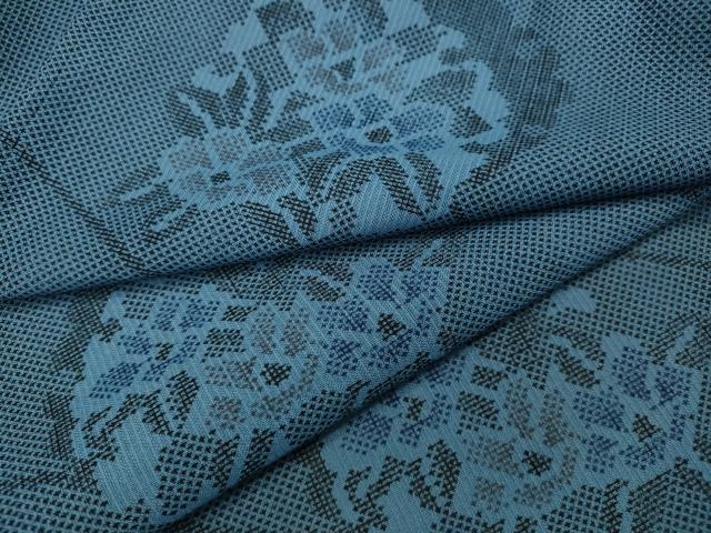 平和屋着物＊夏物　小紋　紗　雪輪花文　洗える着物　未使用　CAAW3092ut