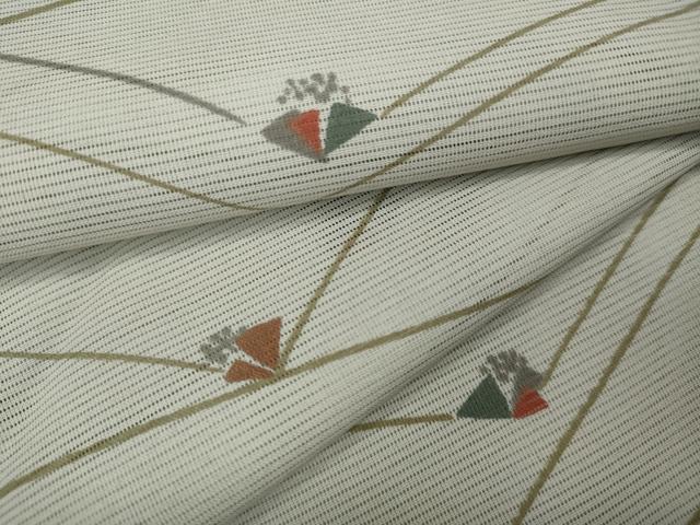 平和屋着物＊夏物　小紋　絽　吉祥花文　洗える着物　CAAW3132ut