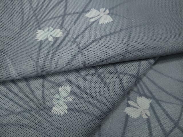 平和屋着物＊夏物　小紋　絽　草花文　暈し染め　やまと誂製　洗える着物　CAAW3134ut