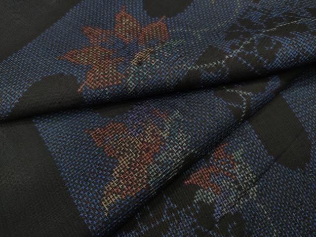 平和屋着物●本場大島紬　7マルキ　エ霞花文　正絹　逸品　CAAW3159ut