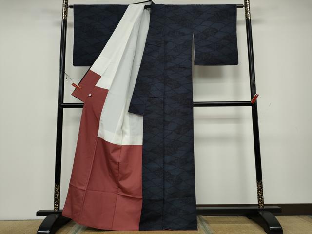 平和屋着物○結城紬 菱草木文 そごう百貨店扱い 正絹 逸品 CAAW3166ut