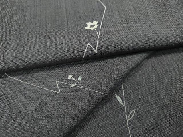 平和屋着物●上質な小紋　紬地　枝花文　正絹　逸品　CAAW3175ut