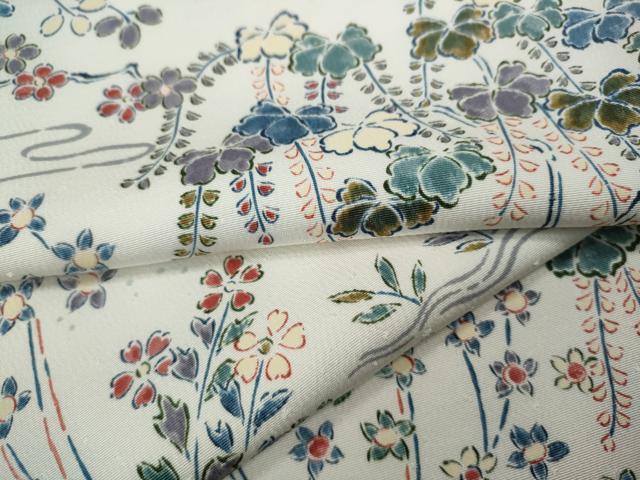平和屋着物●上質な小紋　草花尽くし　正絹　逸品　未使用　CAAW3197ut