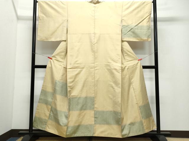 平和屋着物●訪問着　紬地　霞吉祥文　正絹　逸品　CAAW3604vf