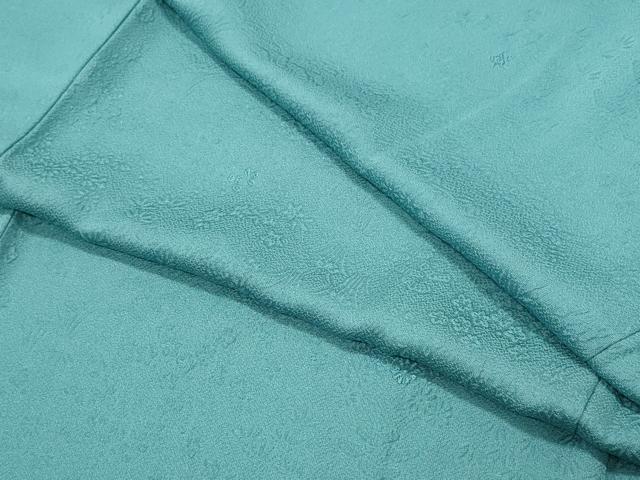 平和屋着物●上質な色無地　草花地紋　水浅葱色　正絹　逸品　CAAW3617vf