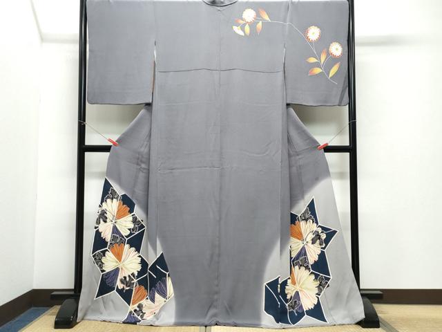 平和屋着物●訪問着　作家物　草花文　正絹　逸品　CAAW3634vf