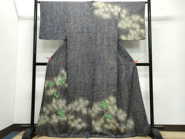 平和屋着物●訪問着　駒刺繍　松　たたき染め　正絹　逸品　CAAW3645vf