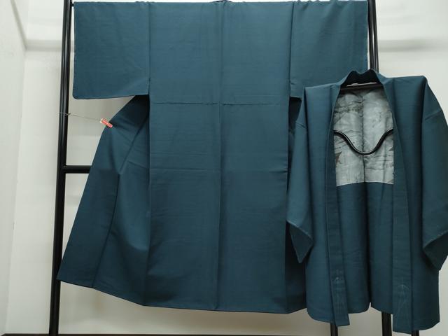 平和屋着物●男性　紬　アンサンブル　百入茶色　正絹　逸品　CAAW3672vf