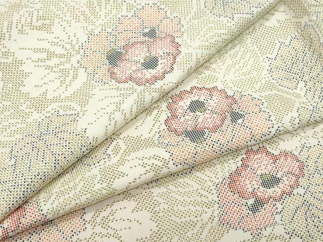 平和屋着物●本場大島紬　7マルキ　草花文　正絹　逸品　CAAW3694vf