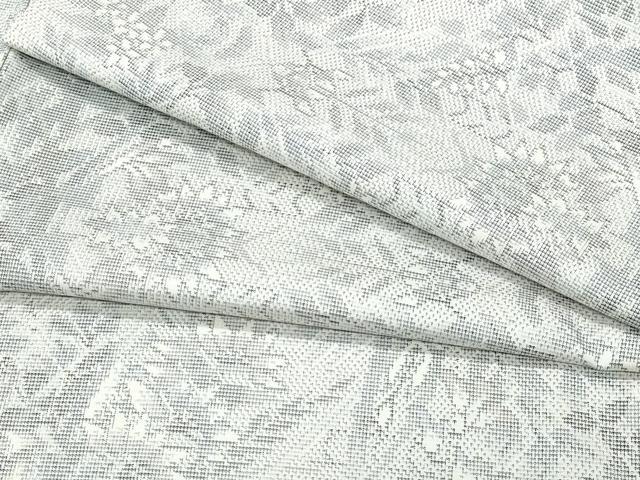 平和屋着物●本場大島紬　白大島　9マルキ　草花文　正絹　逸品　CAAW3700vf