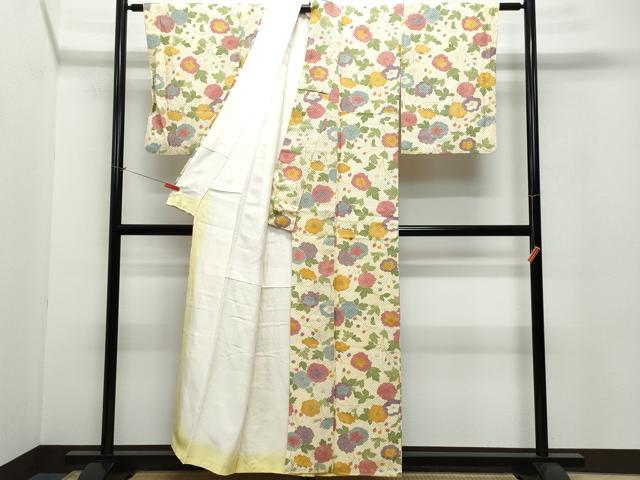 平和屋着物○上質な小紋 総絞り 草花文 正絹 逸品 CAAW3702vfの通販は