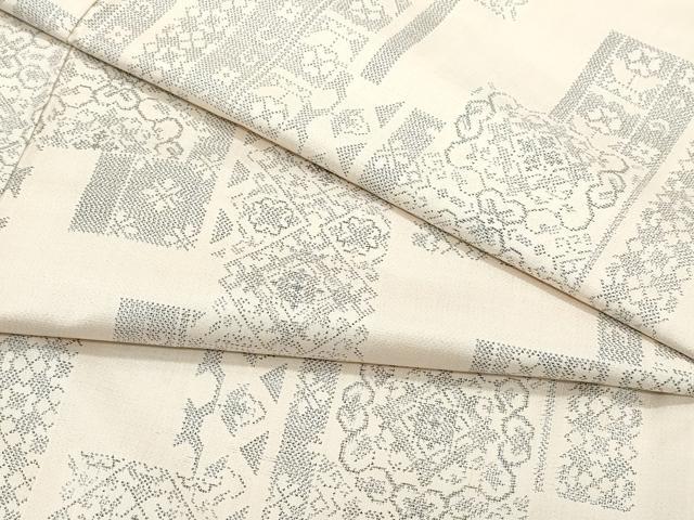 平和屋着物●本場大島紬　白大島　吉祥花文　正絹　逸品　CAAW3707vf