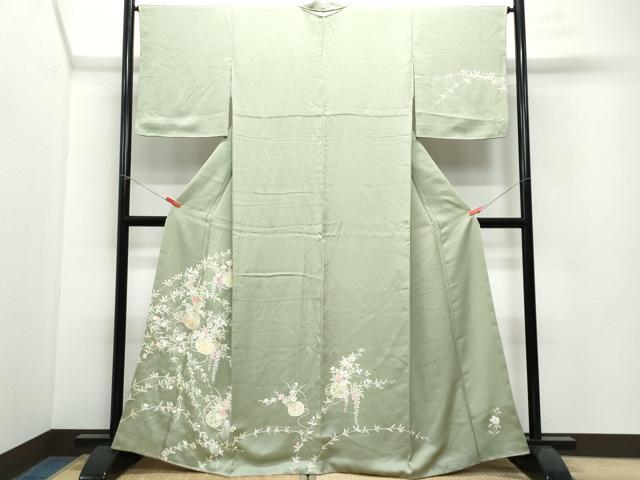 平和屋着物●訪問着　花籠文　金銀彩　正絹　逸品　CAAW3713vf