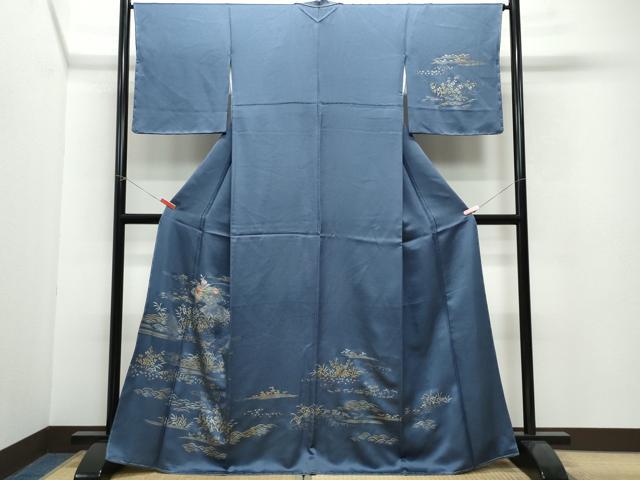 平和屋着物●訪問着　刺繍　地紙草花文　金彩　正絹　逸品　CAAW3714vf