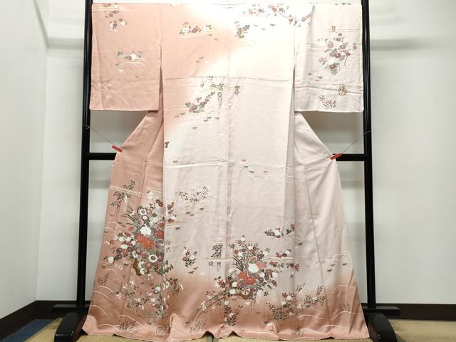 平和屋着物●訪問着　駒刺繍　花車文　金彩　正絹　逸品　CAAW3719vf