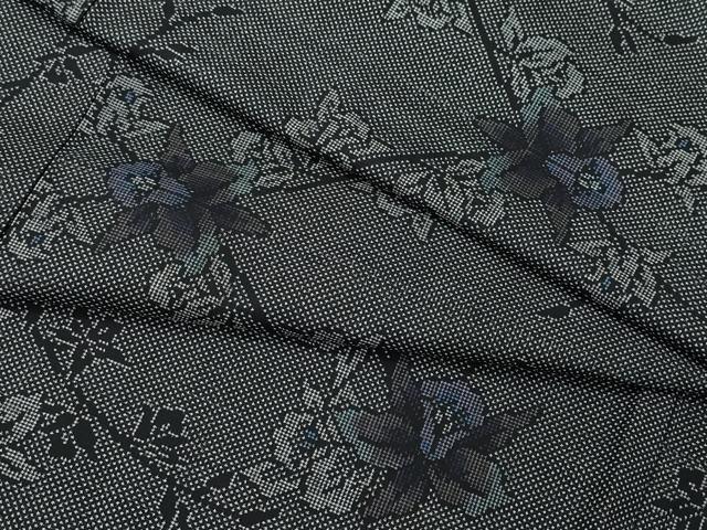 平和屋着物●本場大島紬　7マルキ　枝花文　正絹　逸品　CAAW3728vf