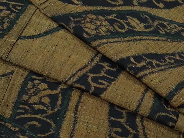 平和屋着物●上質な紬　花唐草文　正絹　逸品　CAAW3732vf