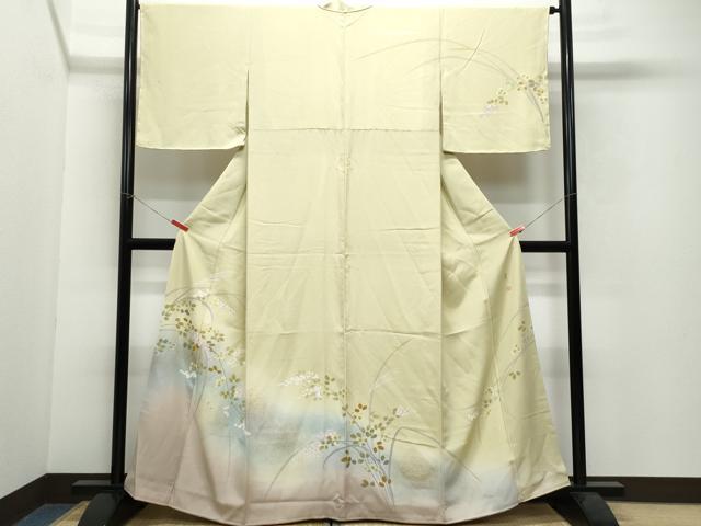 平和屋着物●訪問着　作家物　草花文　金彩　正絹　逸品　CAAW3754vf