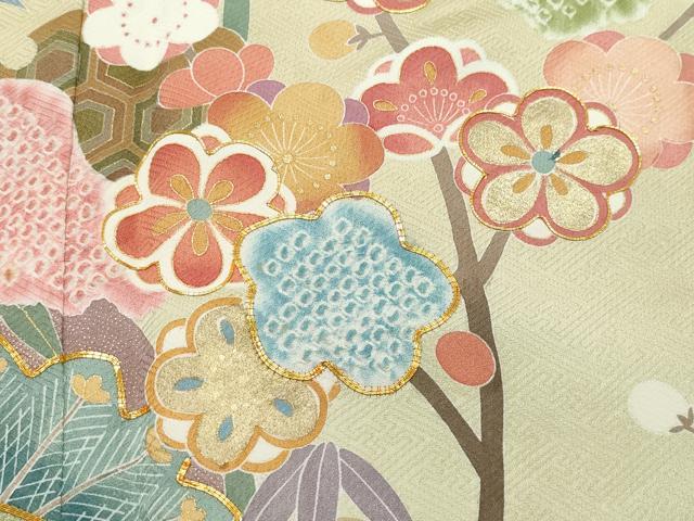 平和屋着物□豪華振袖 駒刺繍 絞り 陶器花文 金彩 正絹 逸品 DAAH7720sf