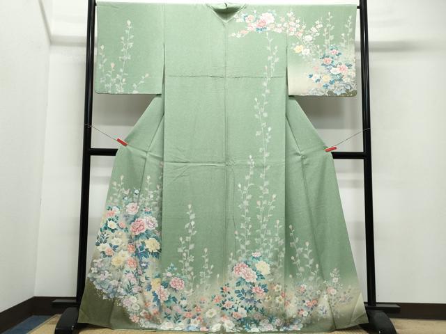 平和屋着物●訪問着　花鳥文　暈し染め　金銀彩　さが美扱い　正絹　逸品　CAAW3826vf