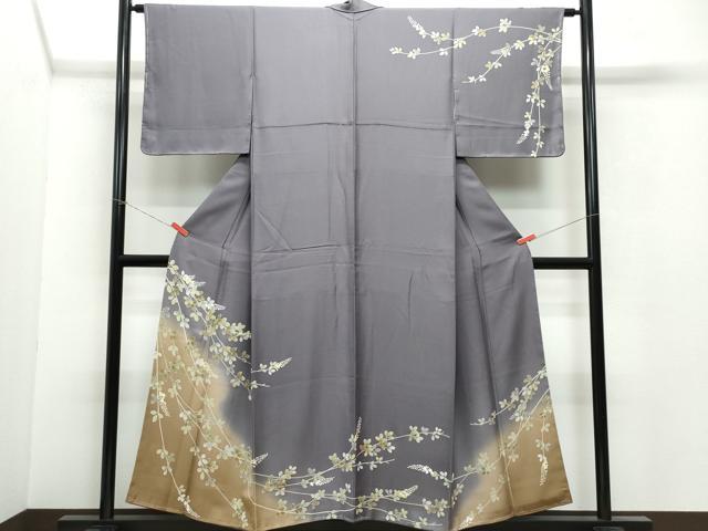 平和屋着物●訪問着　萩　暈し染め　金彩　正絹　逸品　未使用　CAAW3855vf