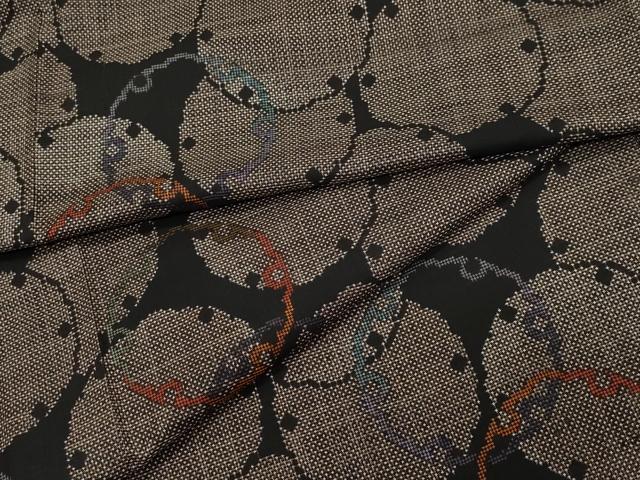 平和屋着物●本場大島紬　7マルキ　雪輪文　正絹　逸品　CAAW3865vf