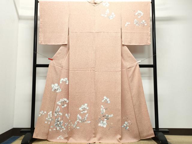 平和屋着物●訪問着　刺繍　枝花文　たたき染め　正絹　逸品　CAAW3925vf