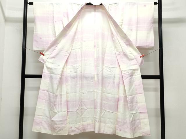 平和屋着物○長襦袢 単衣 絞り 舞花文 暈し染め 正絹 逸品 CAAW3936vf