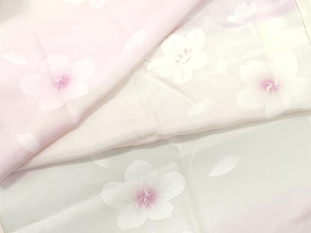 平和屋着物●長襦袢　単衣　絞り　舞花文　暈し染め　正絹　逸品　CAAW3936vf