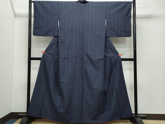 平和屋着物○男性 紬 100亀甲 正絹 逸品 CAAU9765vf
