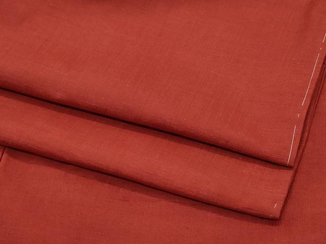 平和屋着物●上質な紬　色無地　紅海老茶色　正絹　逸品　未使用　CAAW3953vf