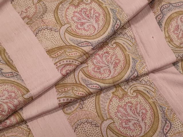 平和屋着物●上質な小紋　紬地　更紗唐草文　正絹　逸品　CAAW3981vf