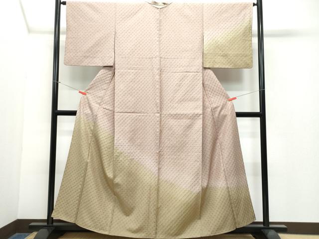 平和屋着物●訪問着　紬地　絞り　霞文　正絹　逸品　CAAW3995vf