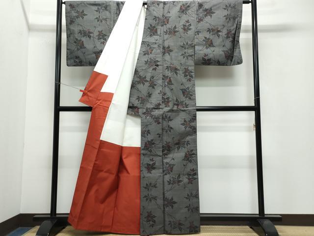 平和屋着物○本場大島紬 9マルキ 枝花文 正絹 逸品 CAAW3996vf