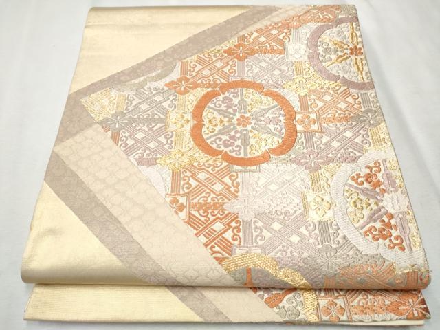 平和屋着物●六通柄袋帯　唐織　名物錦紋　金糸　正絹　逸品　CAAW4532hy