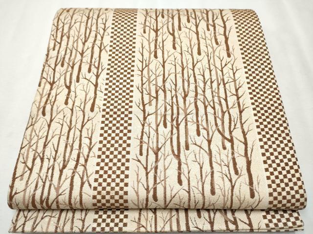 平和屋着物●六通柄袋帯　枝間道　金糸　正絹　逸品　CAAW4558hy