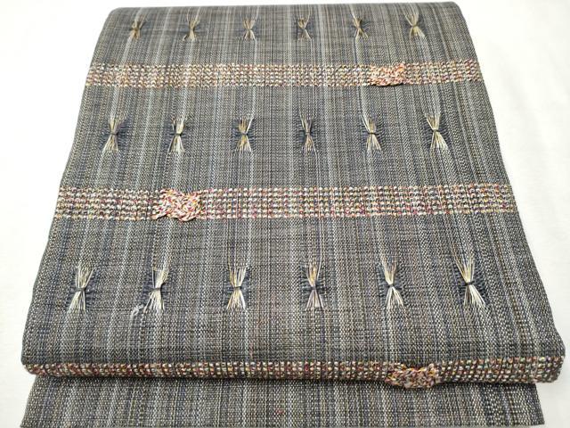 平和屋着物●太鼓柄袋帯　もじり織　吉祥文　金糸　正絹　逸品　CAAW4563hy