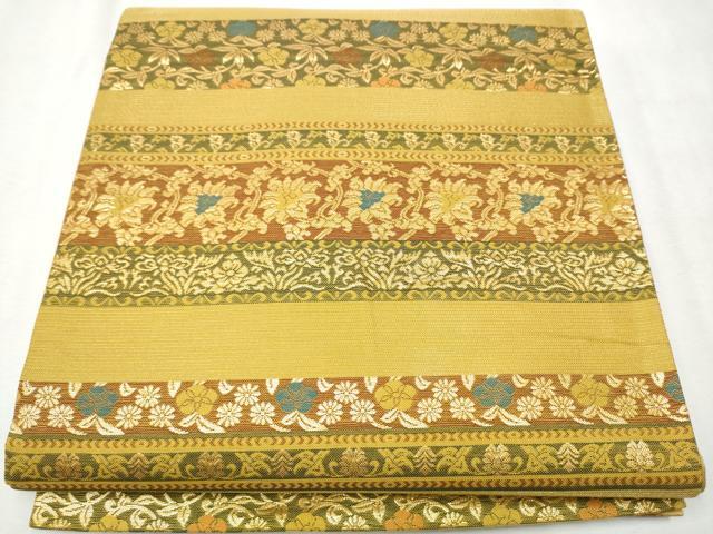 平和屋着物●六通柄袋帯　名物裂　金糸　正絹　逸品　CAAW4570hy