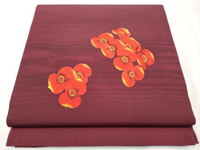 平和屋着物●東京友禅　熊谷好博子　塩瀬　九寸開き名古屋帯　舞花文　正絹　逸品　CAAW4588hy