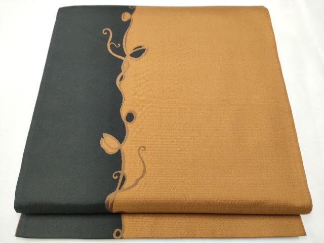 平和屋着物●全通柄袋帯　蔦の葉文　正絹　逸品　CAAW4593hy