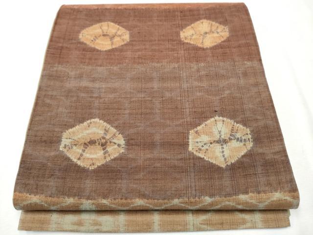 平和屋着物●太鼓柄袋帯　紬地　絞り　吉祥文　正絹　逸品　CAAW4595hy