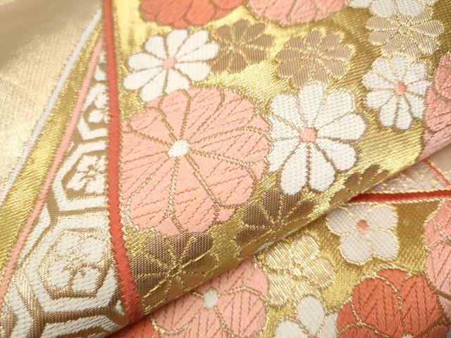 平和屋着物○西陣の名門 加納幸謹製 六通柄袋帯 唐織 色紙